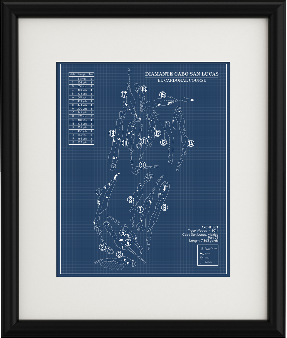 Diamante Cabo San Lucas El Cardonal Course Blueprint (Print ...