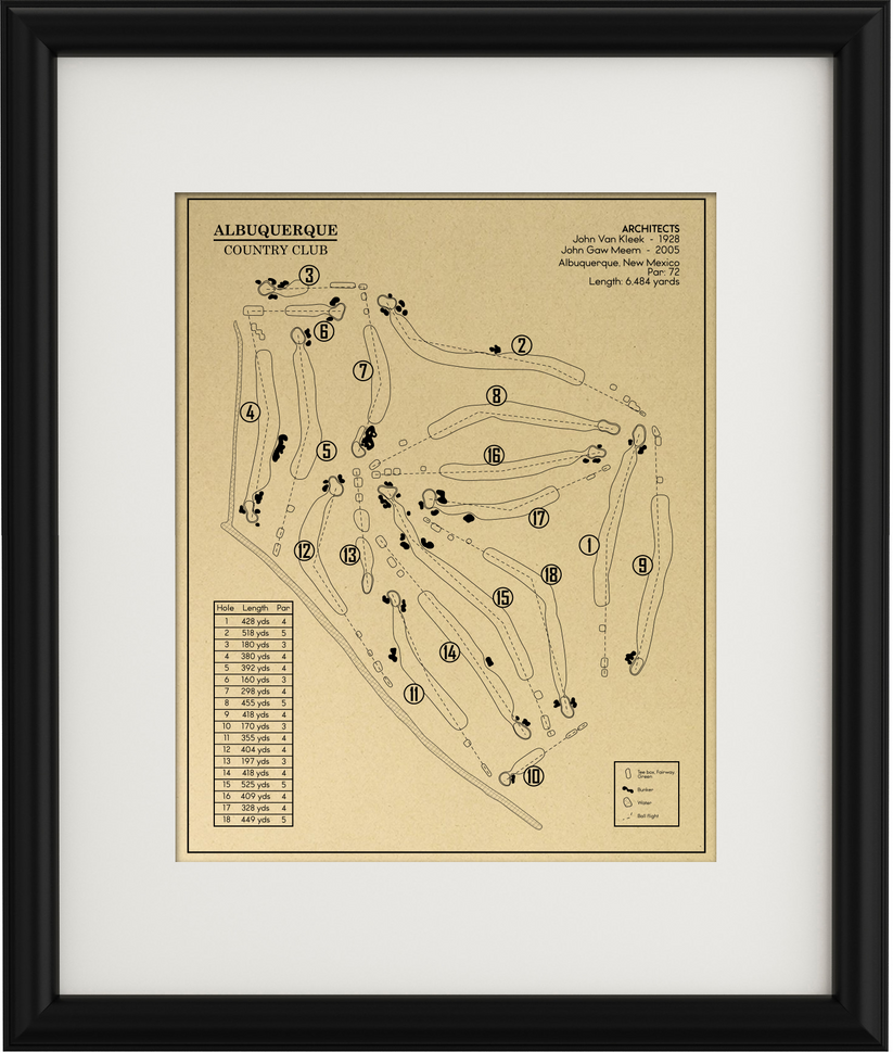 Albuquerque Country Club Outline (Print) – GolfBlueprints