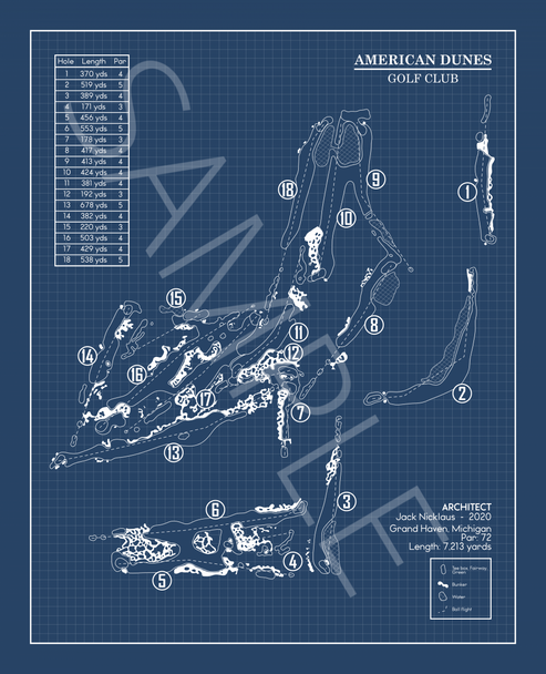 American Dunes Golf Club Blueprint (Print) – GolfBlueprints
