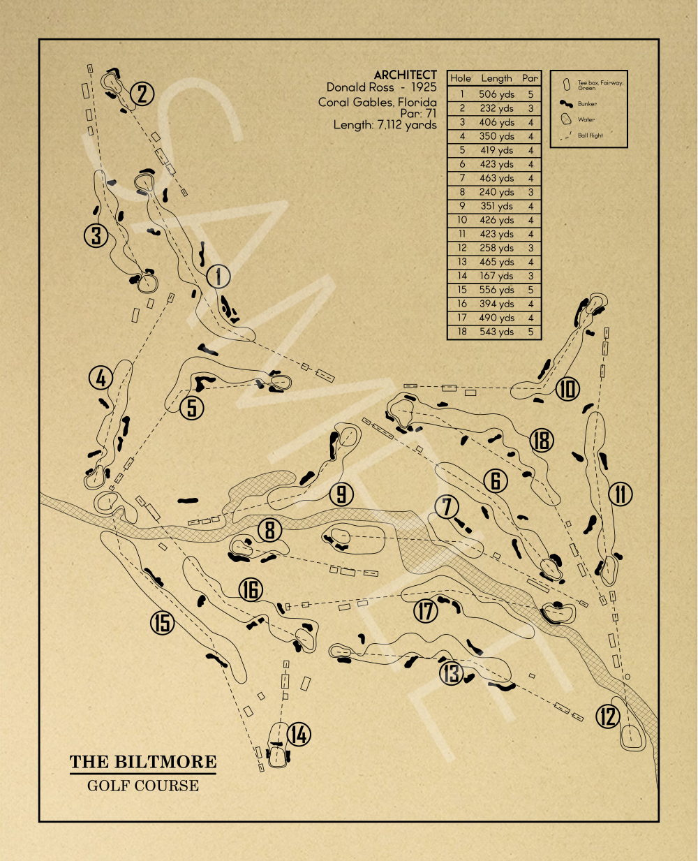 The Biltmore Golf Course Outline (Print) – GolfBlueprints