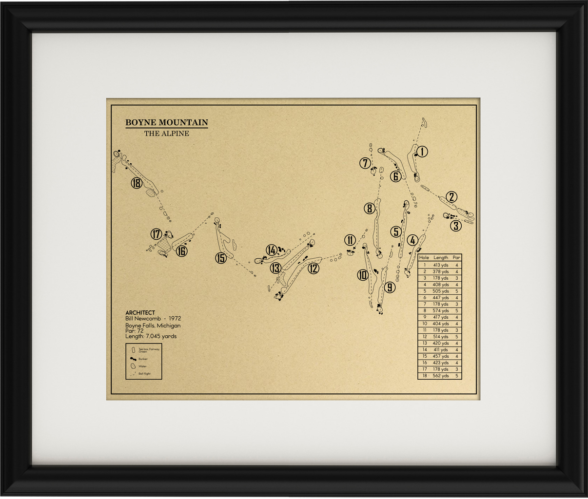 The Alpine at Boyne Mountain Outline (Print) – GolfBlueprints