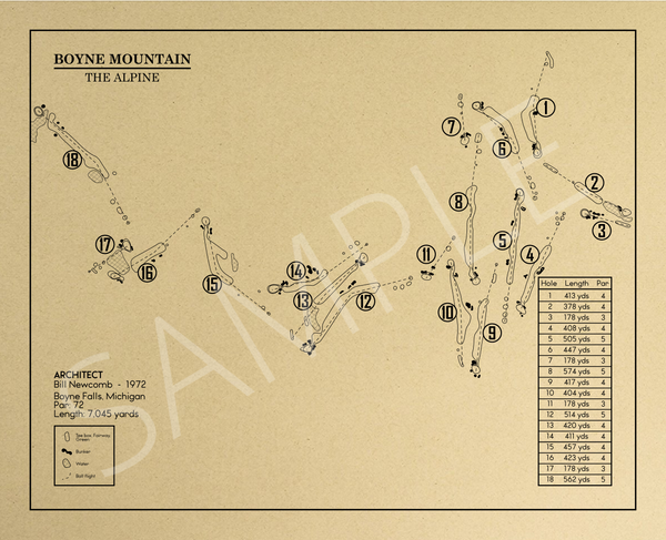 The Alpine at Boyne Mountain Outline (Print) – GolfBlueprints