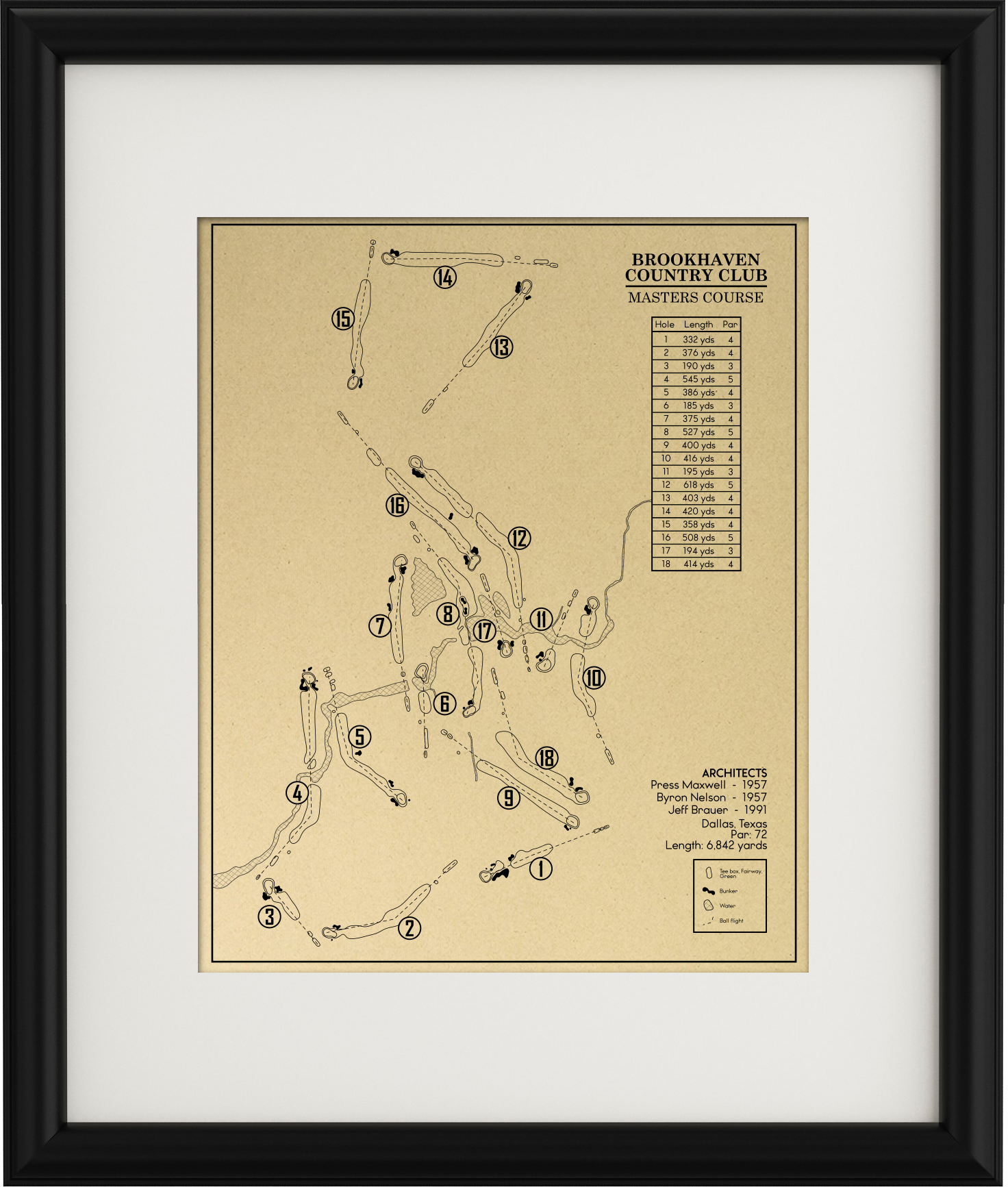Brookhaven Country Club Master's Course Outline (Print) – GolfBlueprints