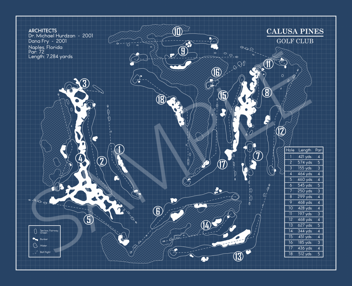 Calusa Pines Golf Club Blueprint (Print) – GolfBlueprints