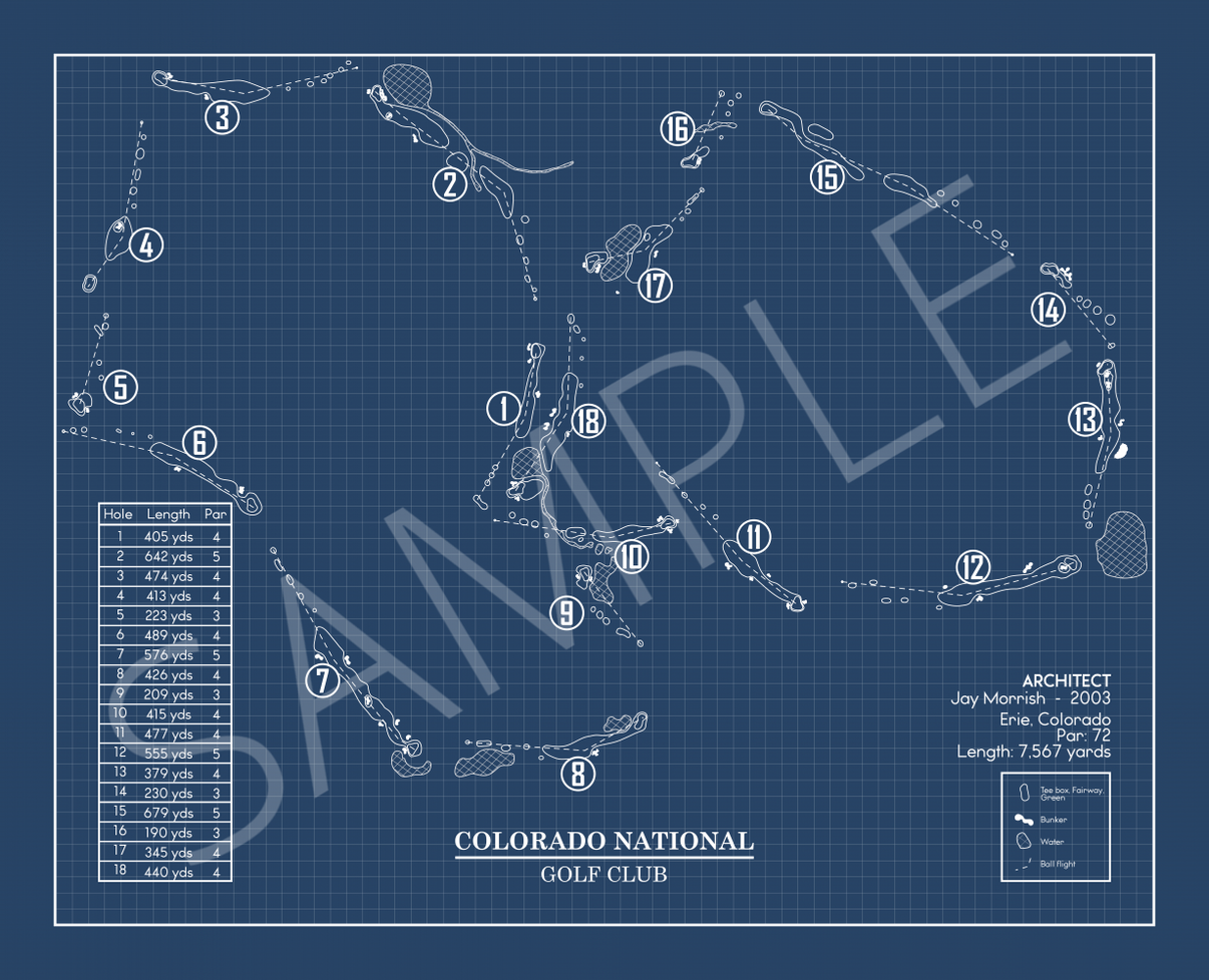 Colorado National Golf Club Blueprint (Print) – GolfBlueprints