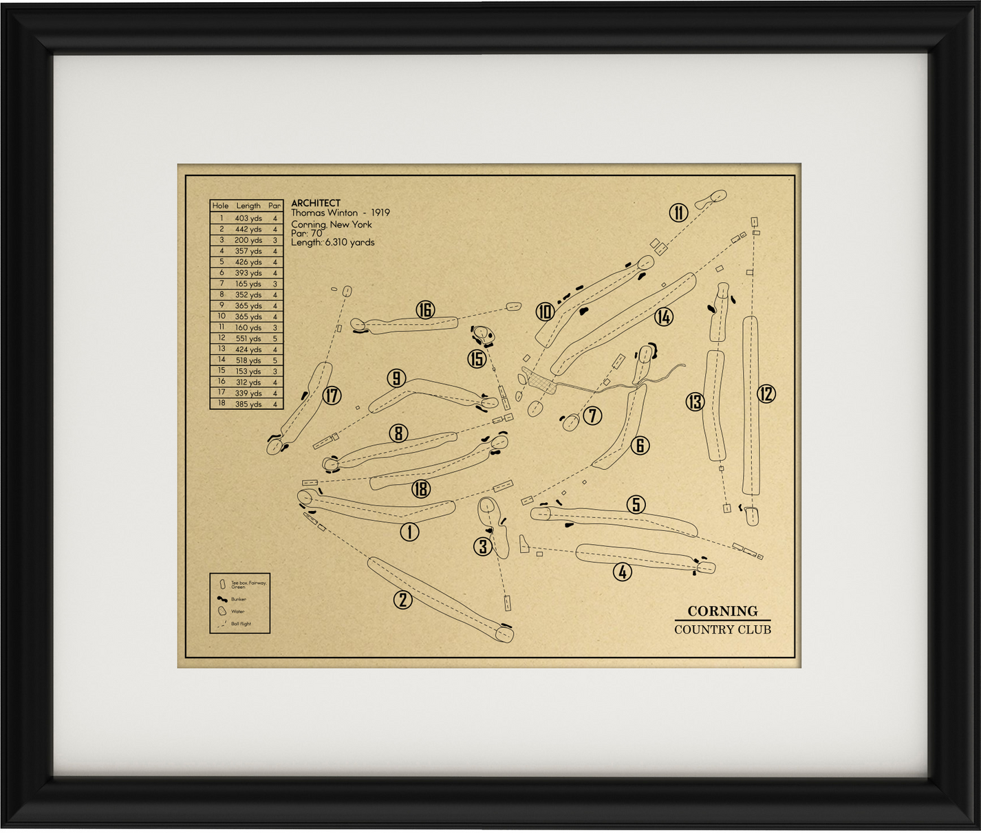 Corning Country Club Outline (Print) – GolfBlueprints