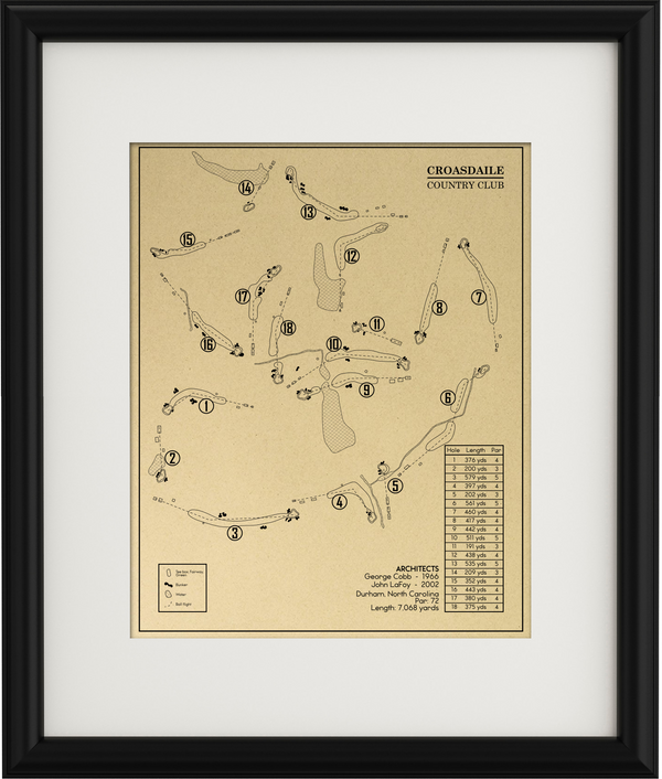 Croasdaile Country Club Outline (Print) – GolfBlueprints