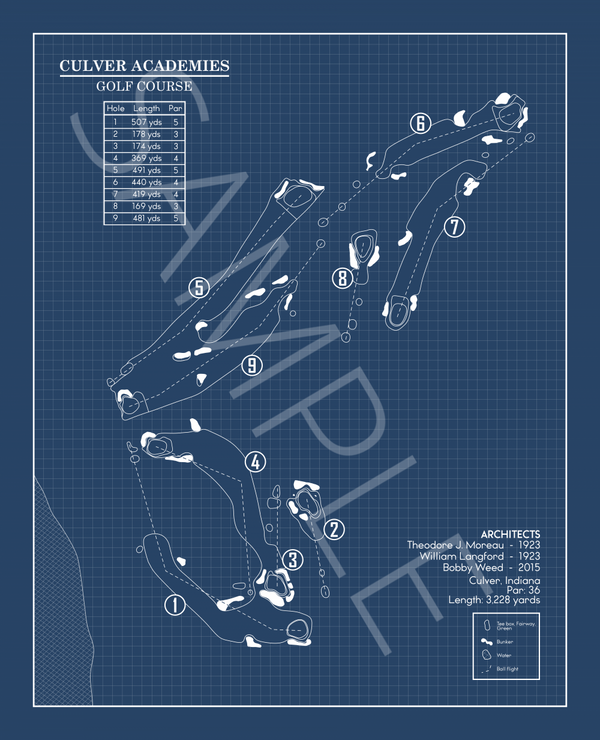 Culver Academies Golf Course Blueprint (Print) – GolfBlueprints