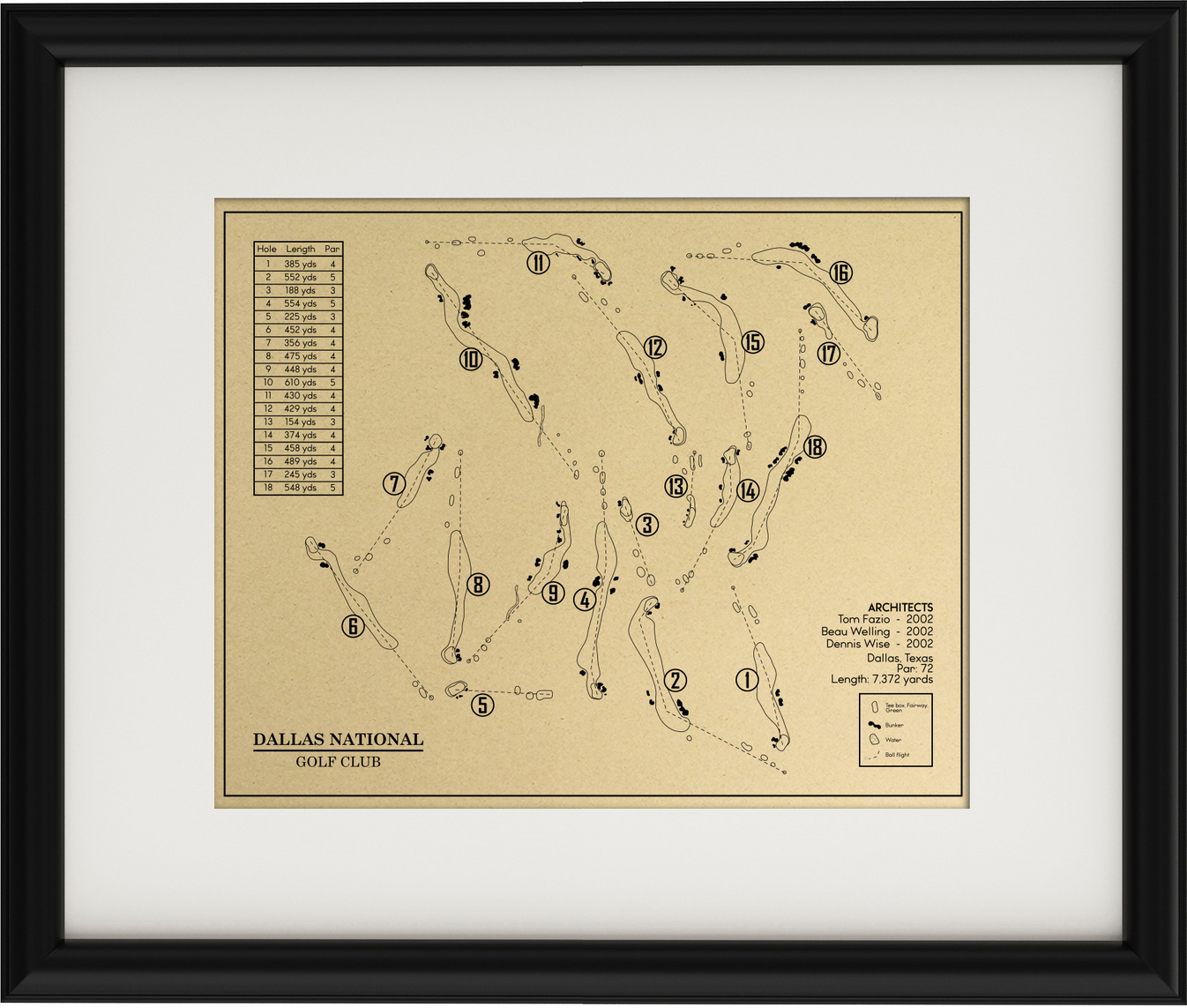 Dallas National Golf Club Outline (Print) – GolfBlueprints