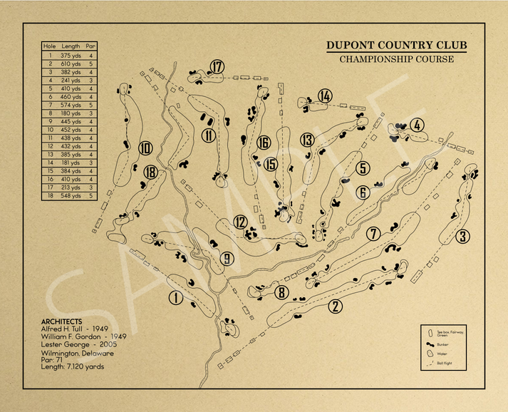 DuPont Country Club Championship Course Outline (Print) – GolfBlueprints