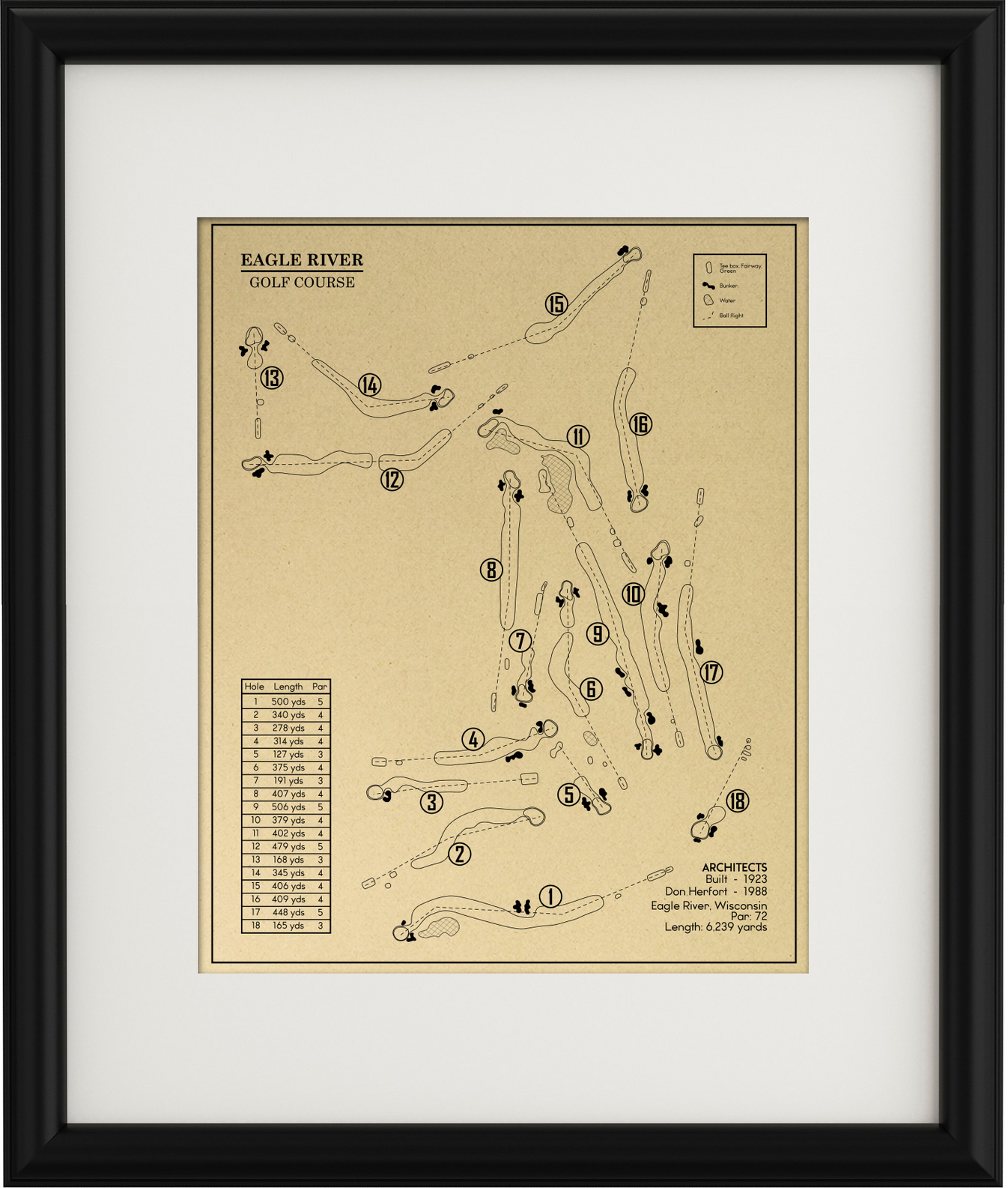 Eagle River Golf Course Outline (Print) – GolfBlueprints