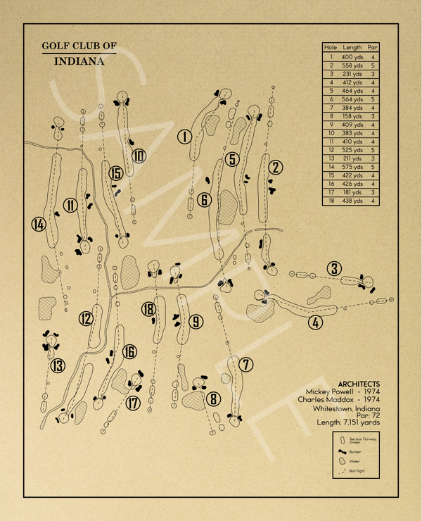 The Golf Club of Indiana Outline (Print) – GolfBlueprints