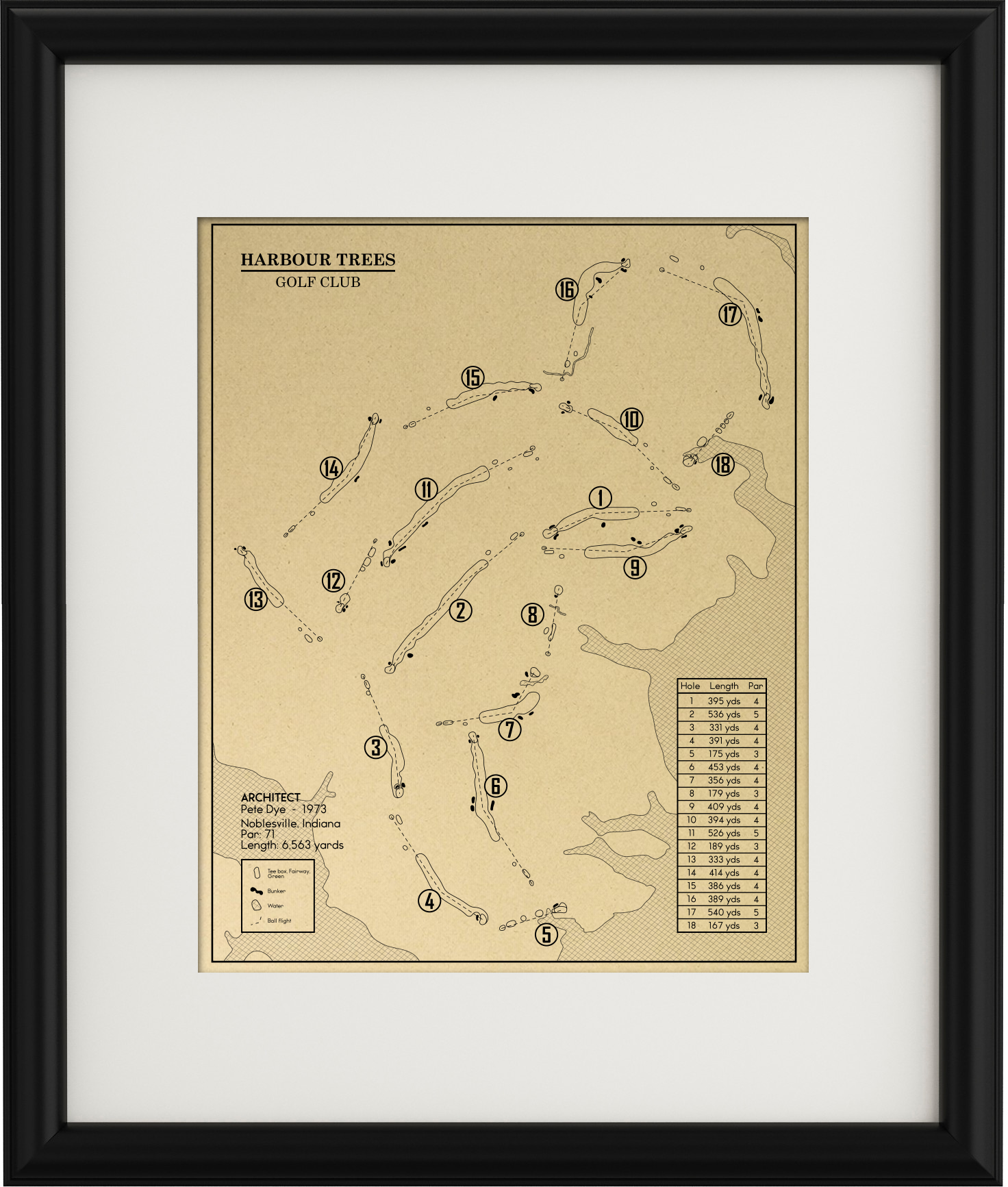 Harbour Trees Golf Club Outline (Print) – GolfBlueprints