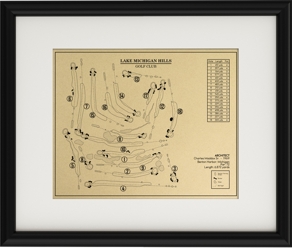 Lake Michigan Hills Golf Club Outline (Print) – GolfBlueprints