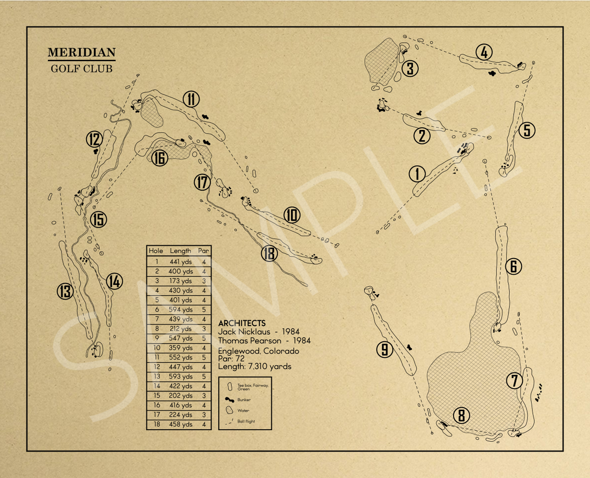 Meridian Golf Club Outline (Print) – GolfBlueprints