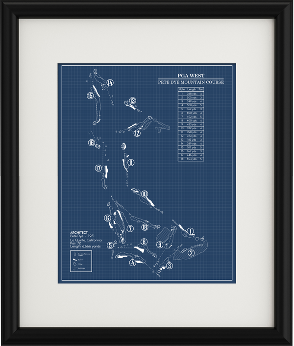 PGA West Pete Dye Mountain Course Blueprint (Print) – GolfBlueprints