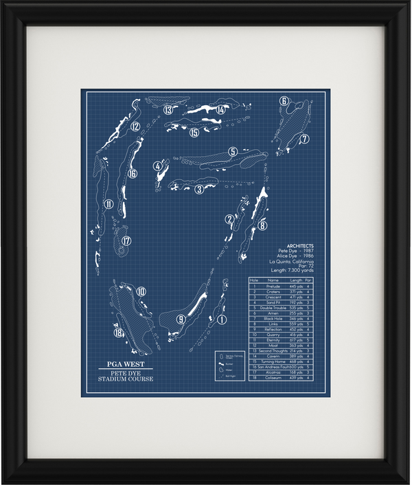 PGA West Pete Dye Stadium Course Blueprint (Print) – GolfBlueprints