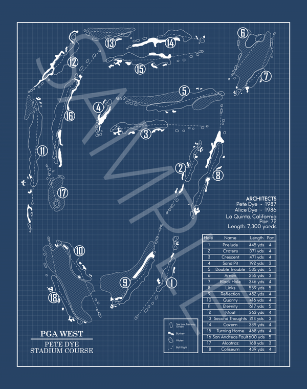 PGA West Pete Dye Stadium Course Blueprint (Print) – GolfBlueprints