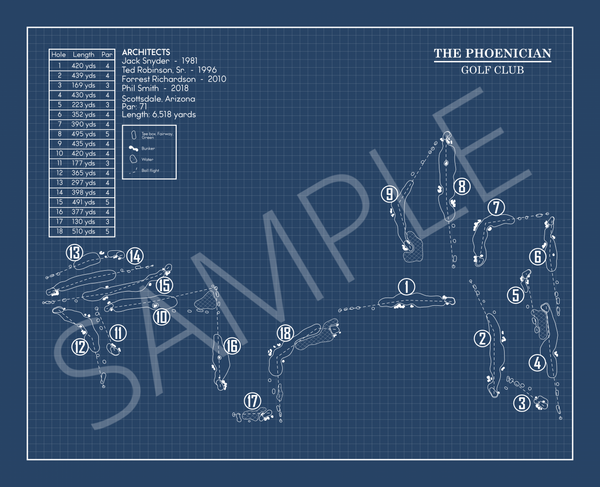The Phoenician Golf Club Blueprint (Print) – GolfBlueprints