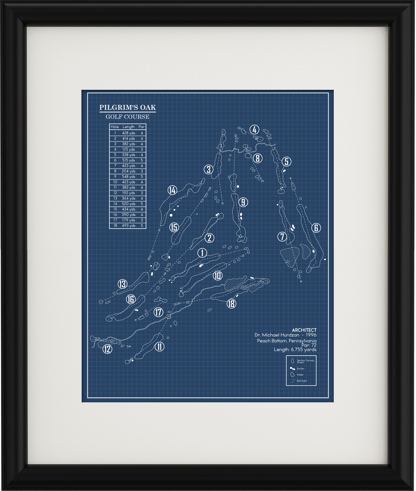 Pilgrim's Oak Golf Course Blueprint (Print) – GolfBlueprints