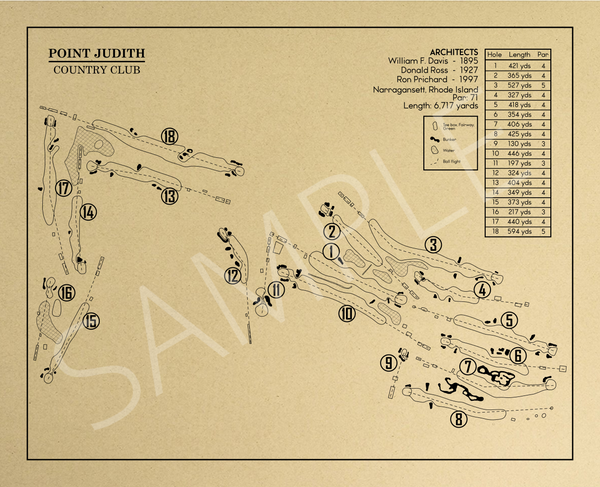Point Judith Country Club Outline (Print) – GolfBlueprints
