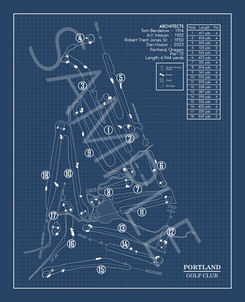 Portland Golf Club Blueprint (Print) – GolfBlueprints