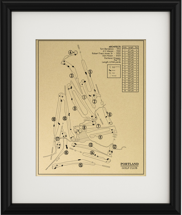 Portland Golf Club Outline (Print) – GolfBlueprints