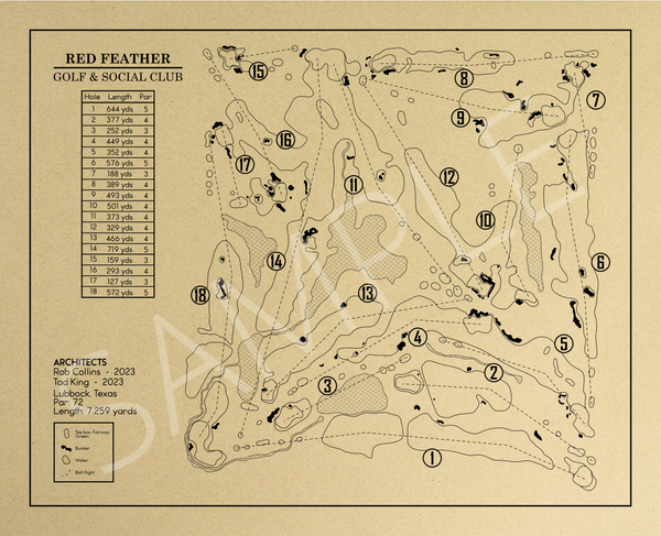 Red Feather Golf & Social Club Outline (Print) – GolfBlueprints