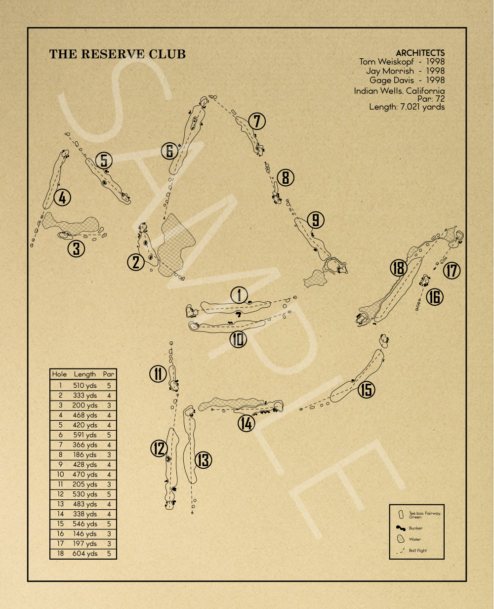 The Reserve Club Outline (Print) – GolfBlueprints