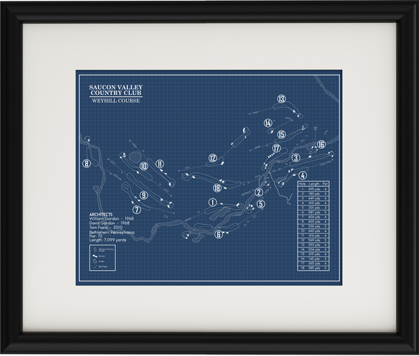Saucon Valley Country Club Weyhill Course Blueprint (Print ...