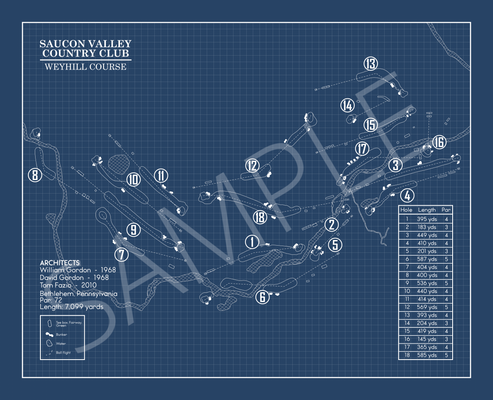 Saucon Valley Country Club Weyhill Course Blueprint (Print ...