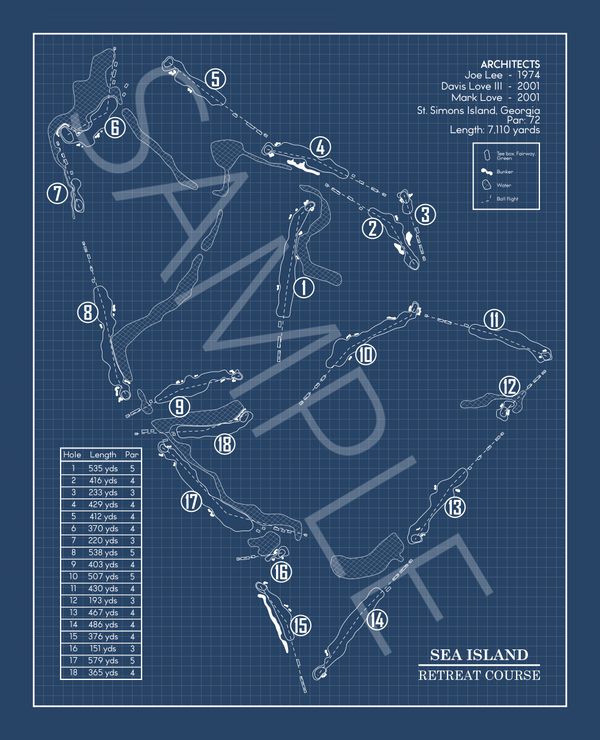 Retreat at Sea Island Golf Club Blueprint (Print) – GolfBlueprints