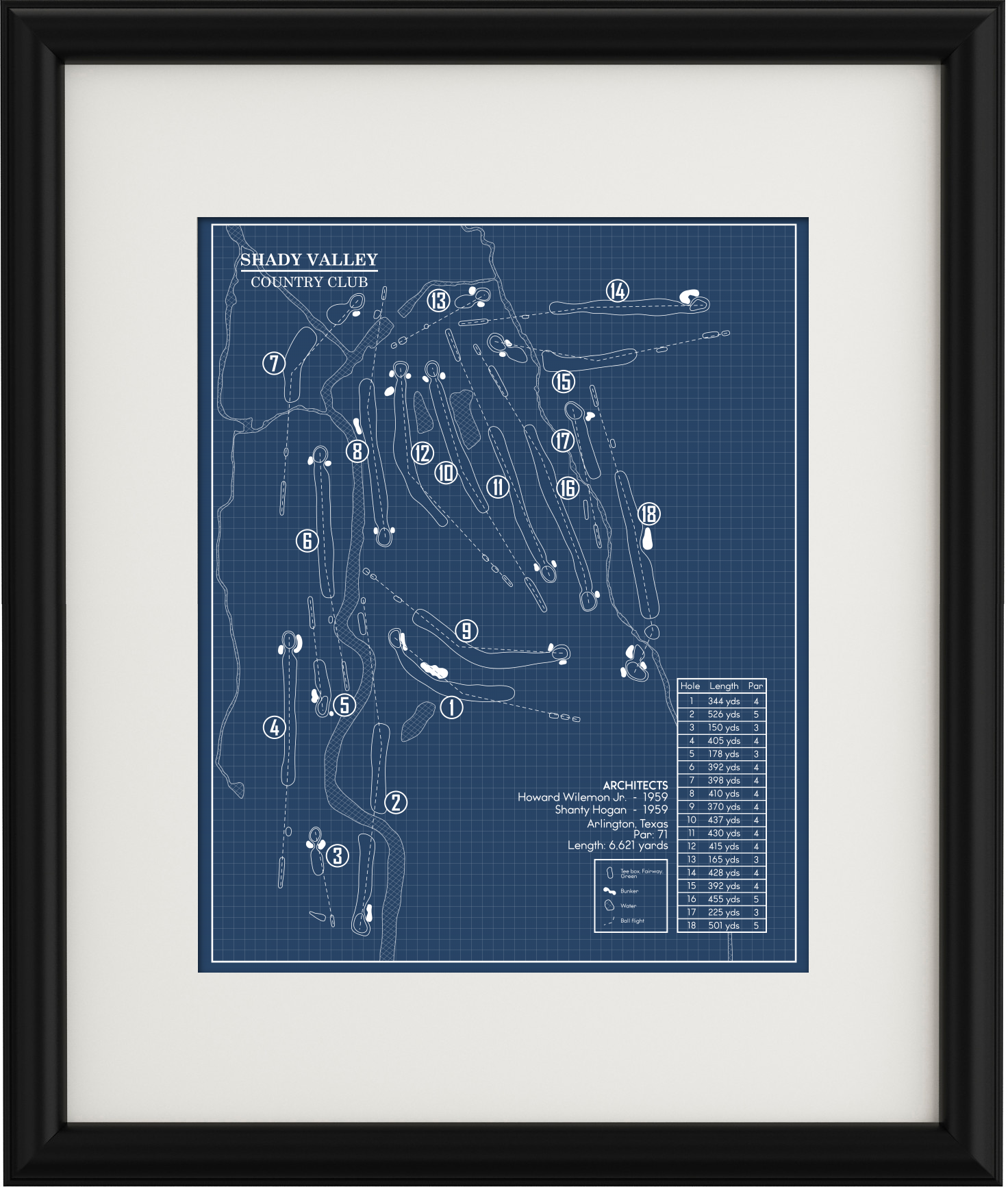 Shady Valley Country Club Blueprint (Print) – GolfBlueprints