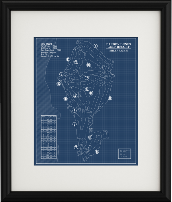 Sheep Ranch Golf Course at Bandon Dunes Blueprint (Print) – GolfBlueprints