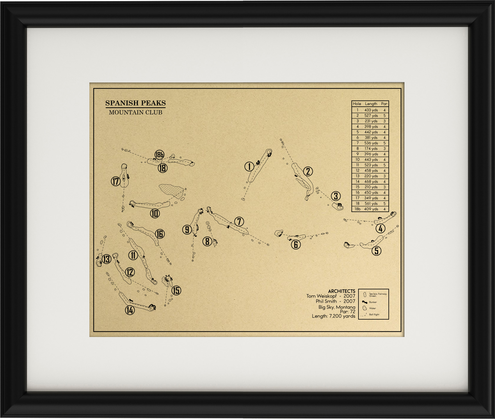 Spanish Peaks Mountain Club Outline (Print) – GolfBlueprints