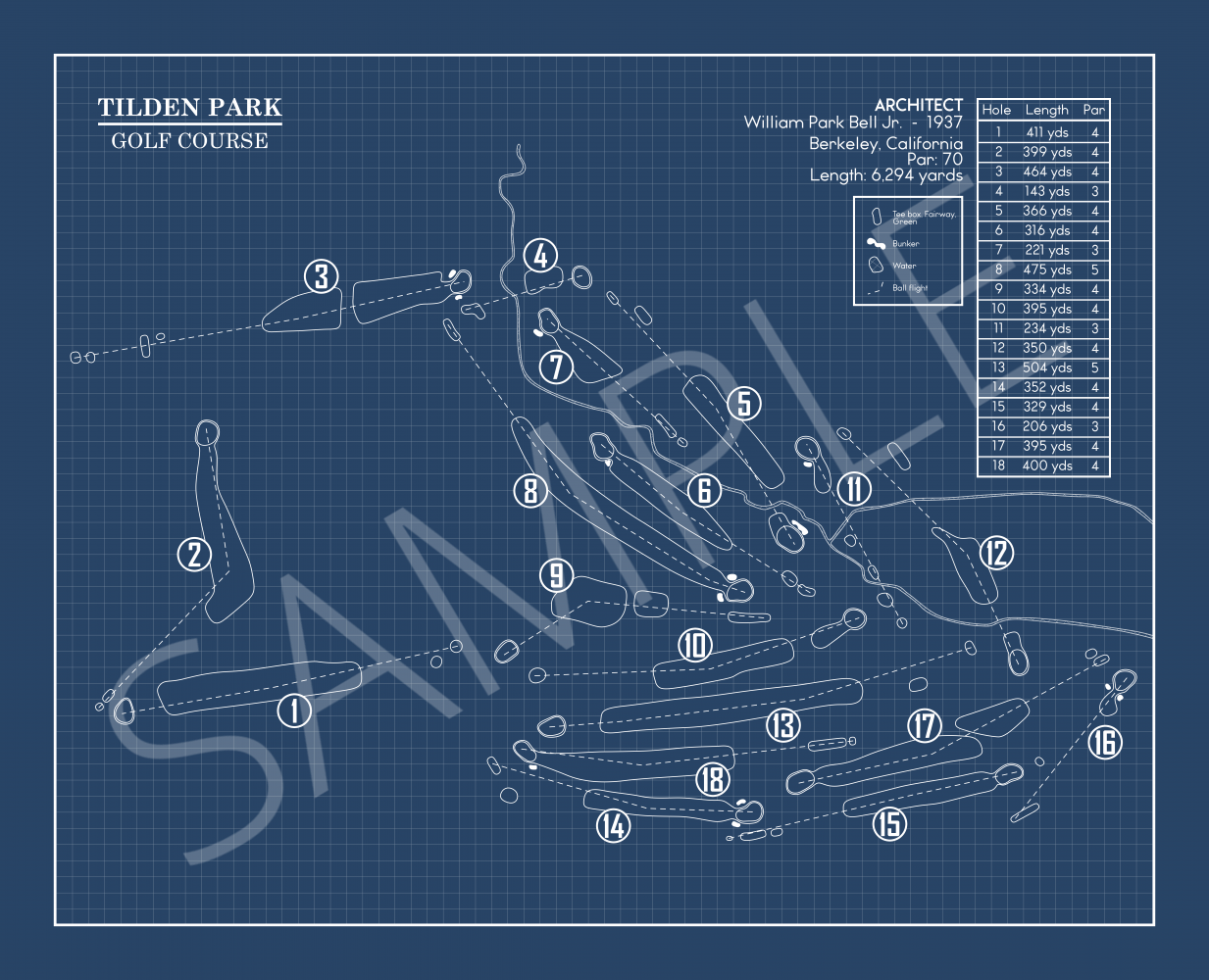 Tilden Park Golf Course Blueprint (Print) – GolfBlueprints