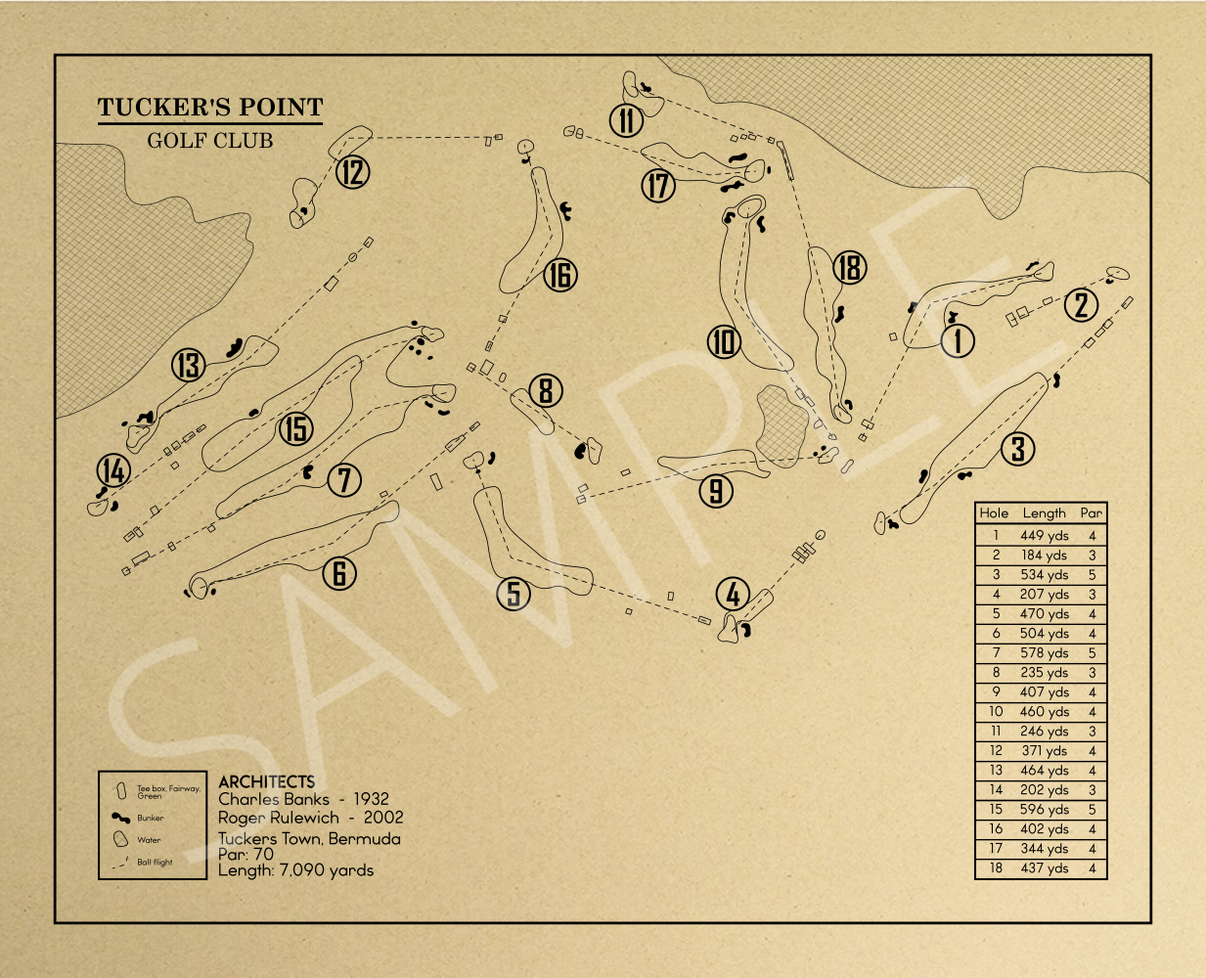 Tucker's Point Golf Club Outline (Print) – GolfBlueprints