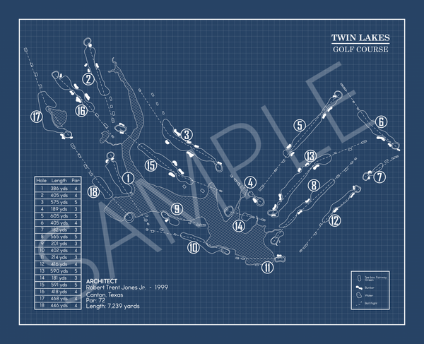 Twin Lakes Golf Course Blueprint (Print) – GolfBlueprints