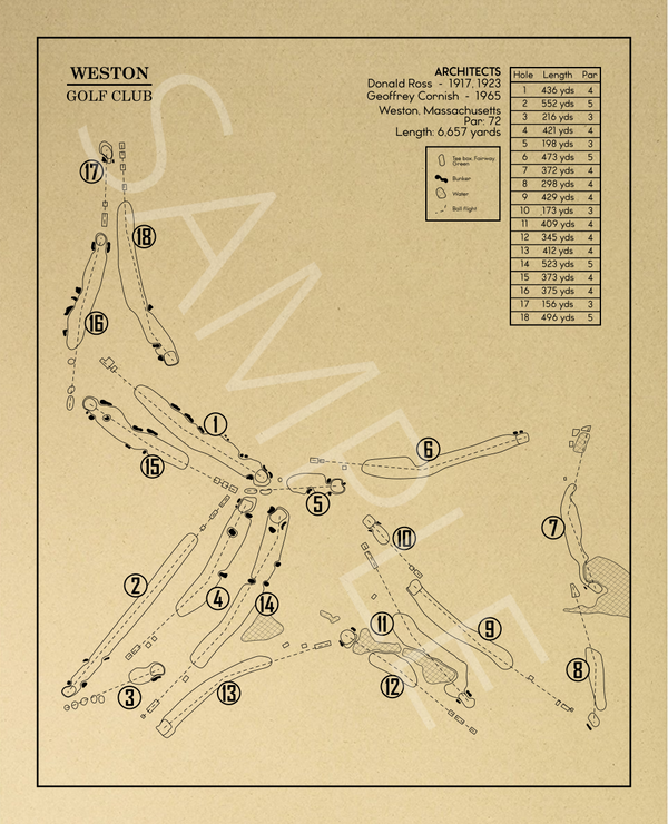 Weston Golf Club Outline (Print) – GolfBlueprints