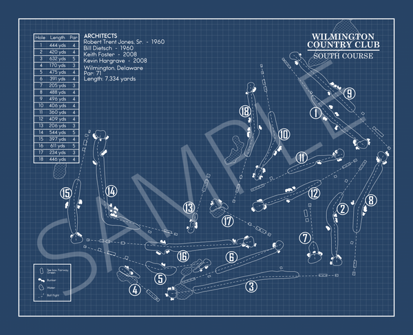 Wilmington Country Club South Course Blueprint (Print) – GolfBlueprints
