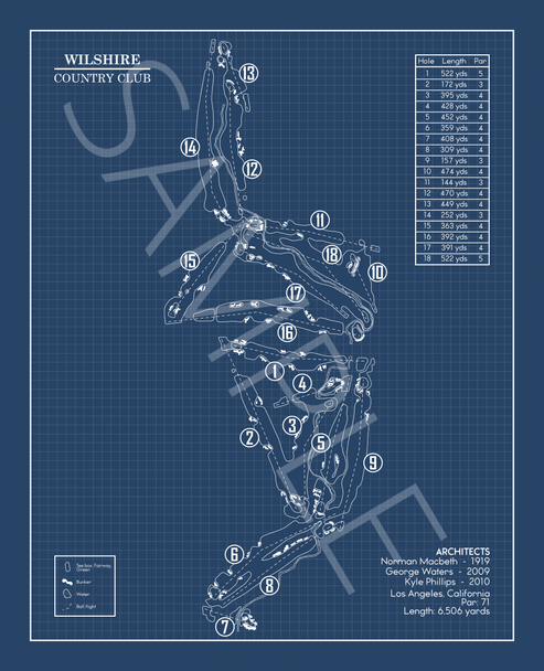 Wilshire Golf Course Blueprint (Print) – GolfBlueprints