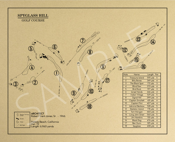 Spyglass Hill Golf Course Outline (Print) – GolfBlueprints