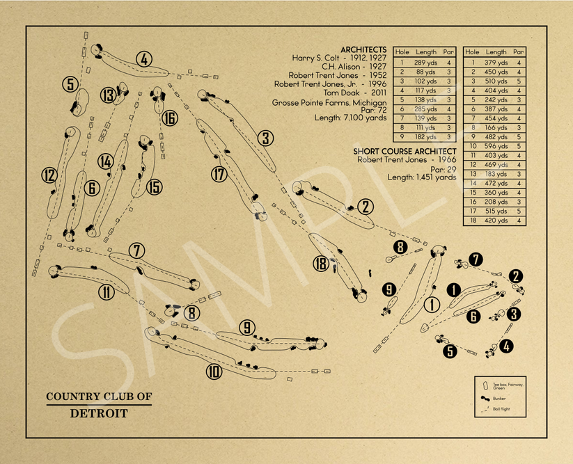 Country Club of Detroit Outline (Print) – GolfBlueprints