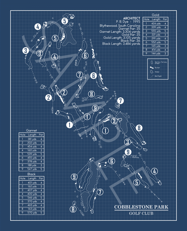 Cobblestone Park Golf Club Blueprint (Print) – GolfBlueprints
