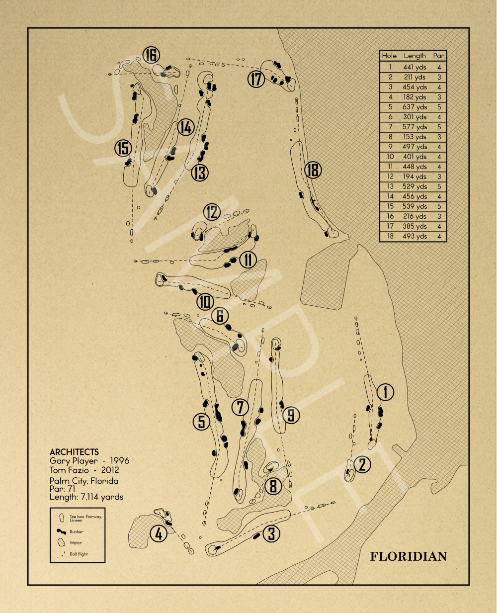 The Floridian Outline (Print) – GolfBlueprints