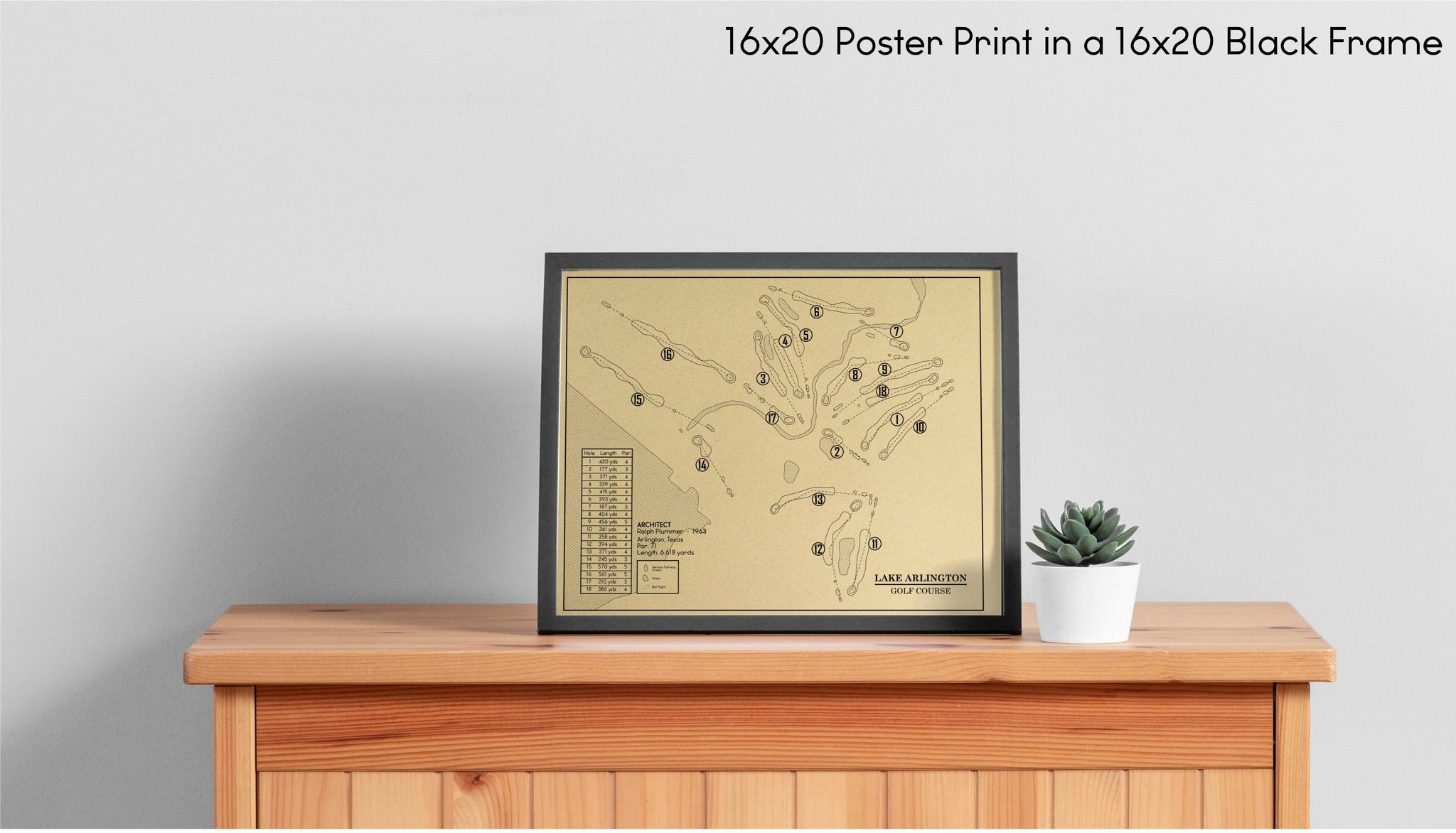 Lake Arlington Golf Course Outline (Print) – GolfBlueprints