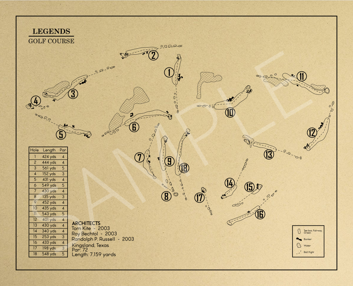 Legends Golf Course Outline (Print) – GolfBlueprints