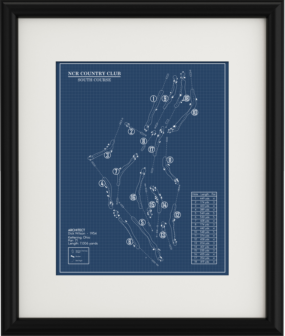NCR Country Club South Course Blueprint (Print) – GolfBlueprints