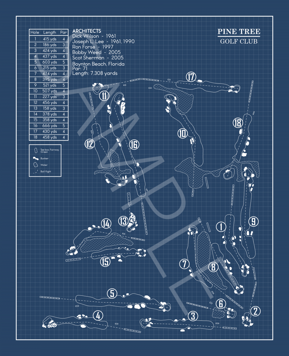 Pine Tree Golf Club Blueprint (Print) – GolfBlueprints