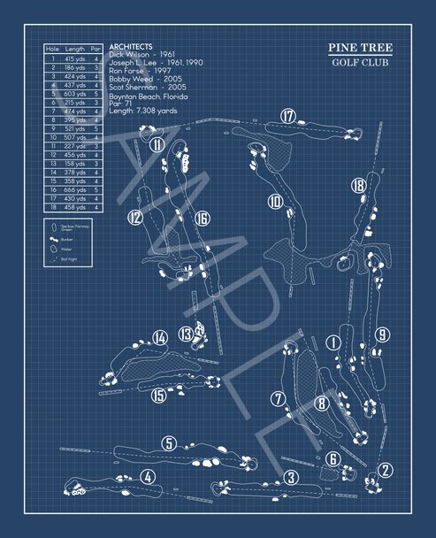 Pine Tree Golf Club Blueprint (Print) – GolfBlueprints